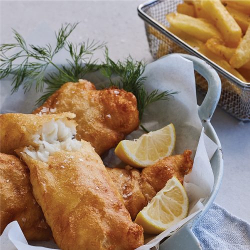 DEEP-FRIED HAKE IN BEER-STYLE BATTER - I&J